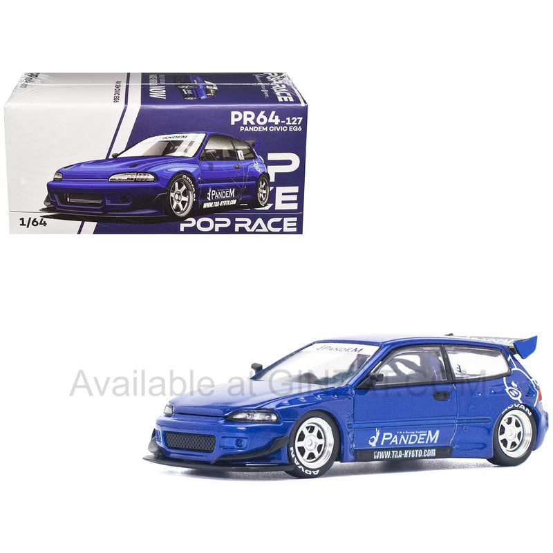 Pandem Civic EF6 Metallic Blue, POP Race diecast model car – GINZAT