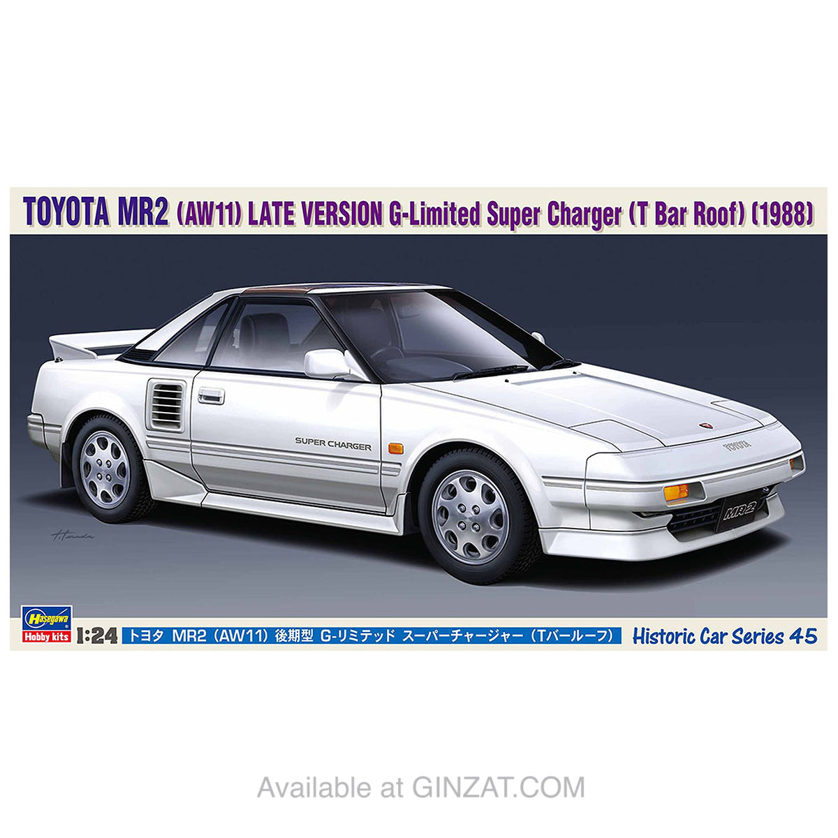 Hasegawa 1/24 Plastic Model Kit - TOYOTA MR2 (AW11) LATE VERSION G-Lim ...